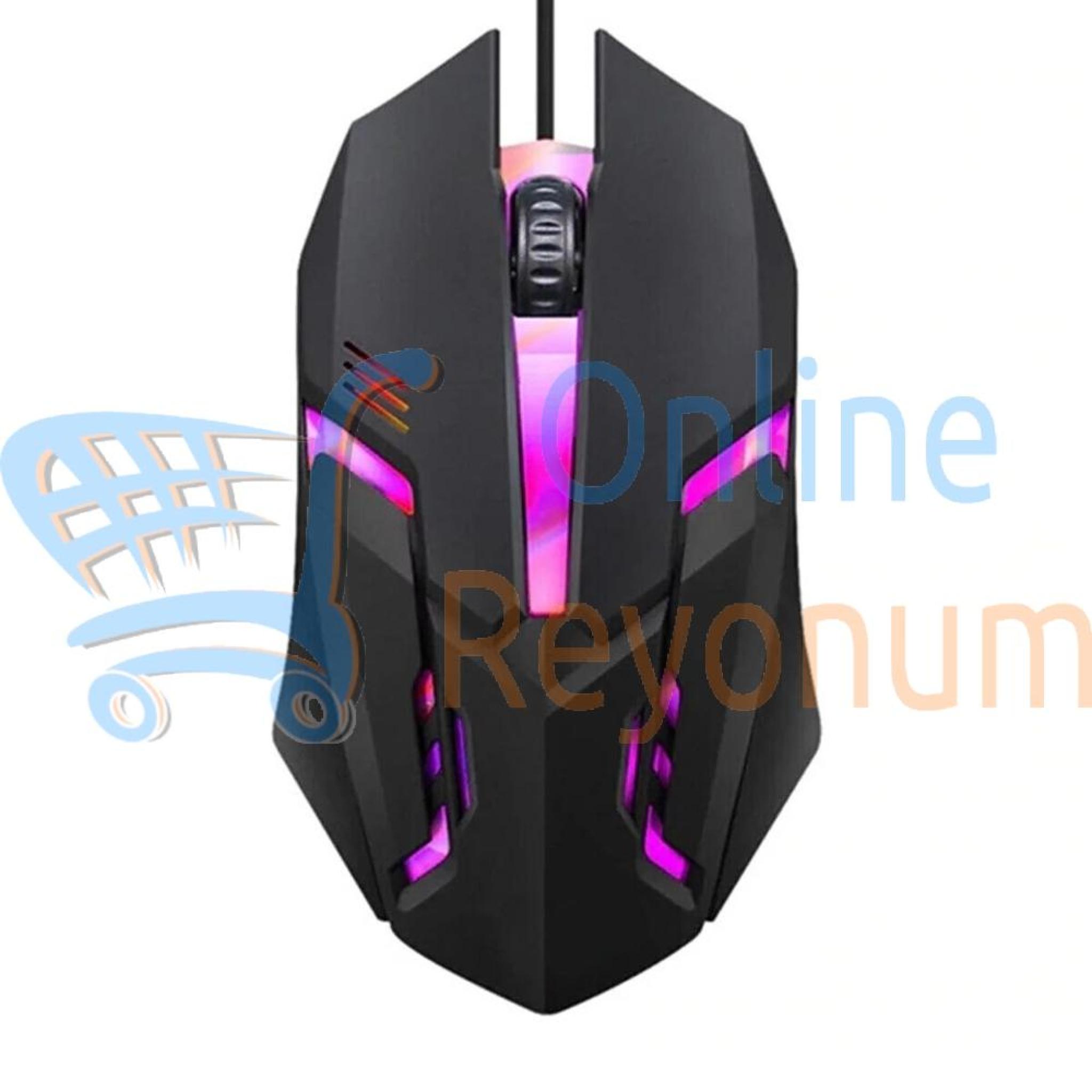 OUIDENY 600m Kablolu Rgb Optik Oyuncu Mouse Siyah